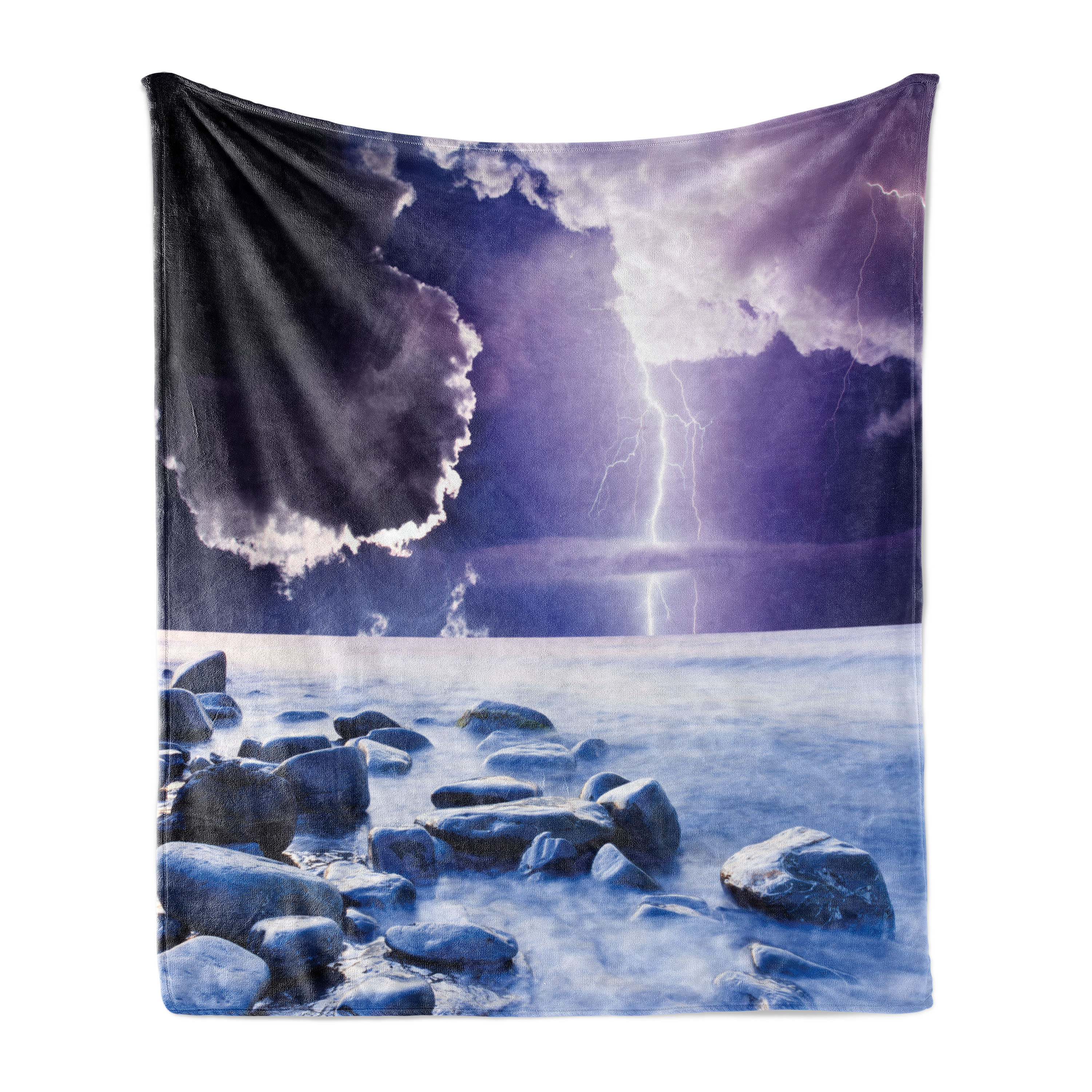 Ambesonne Nature Fleece Throw Blanket Mystic Dark Sky Scenery Blue ...