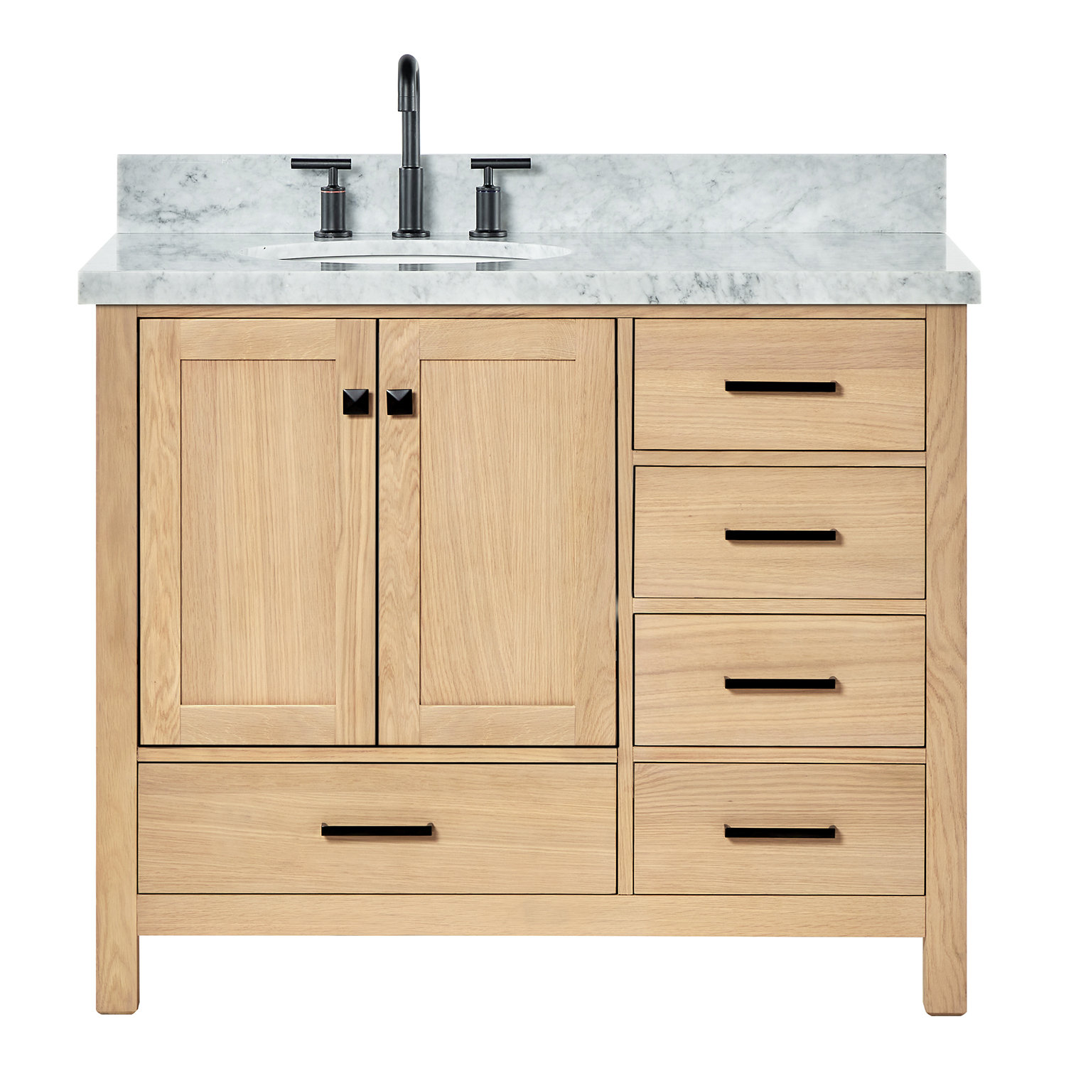 Ariel Bath Ariel Cambridge 43 Inch Bathroom Vanity With Italian Carrara ...