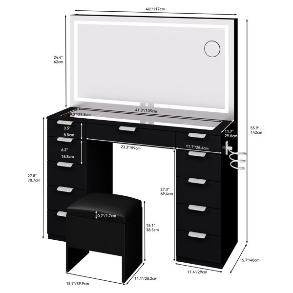 Edrosie Inc Large Makeup Vanity | Wayfair