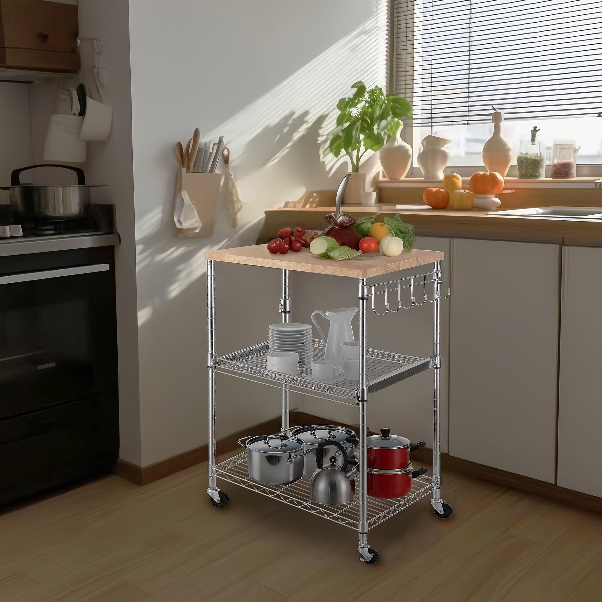 Latitude Run® 3-Tier Rolling Kitchen Cart - Wayfair Canada