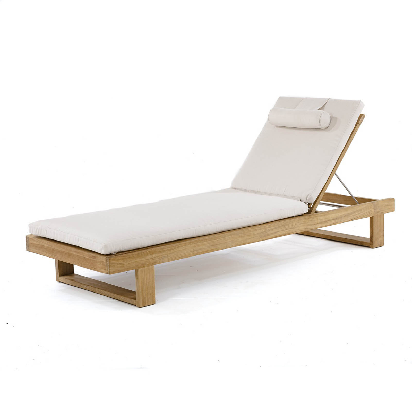 Westminster Teak 88" Long Teak Single Chaise Sunbrella with Cushions ...