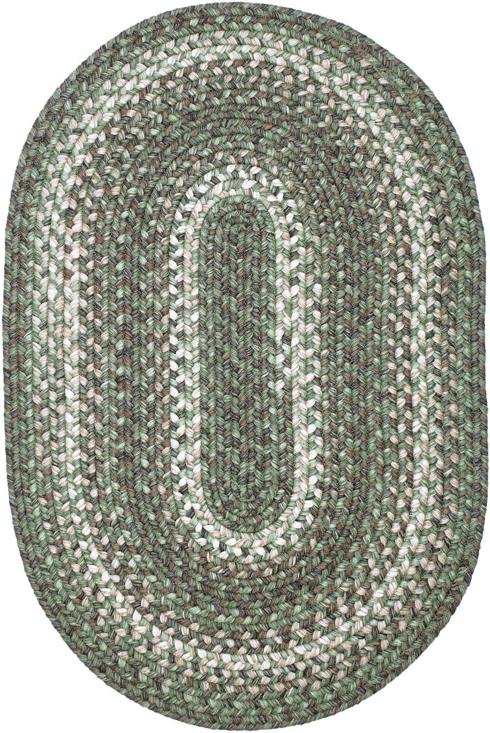 Homespice Decor Grassland Jute Green Braided Rugs, a Green Rug With ...