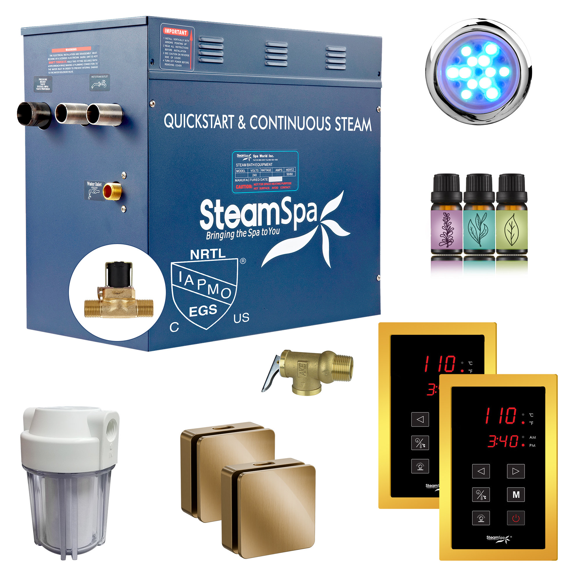 Steam Spa Royal Series 10.5KW Steam Bath Generator With Continuous ...
