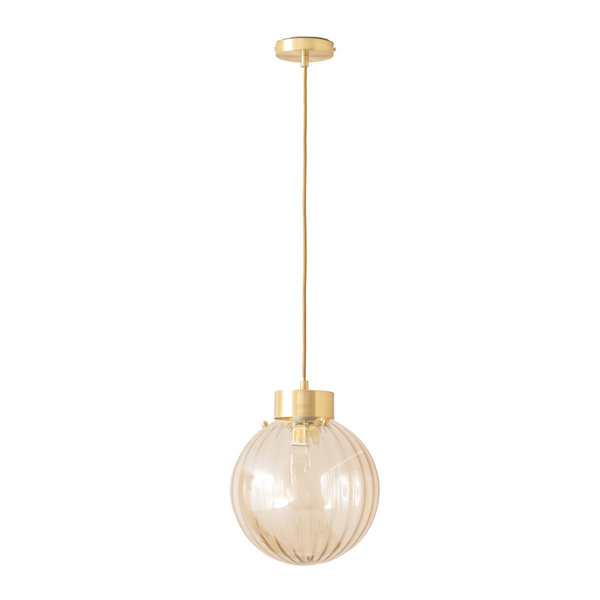 Fairmont Park Chessy Ribbed Glass Globe Capped Ceiling Pendant Light ...