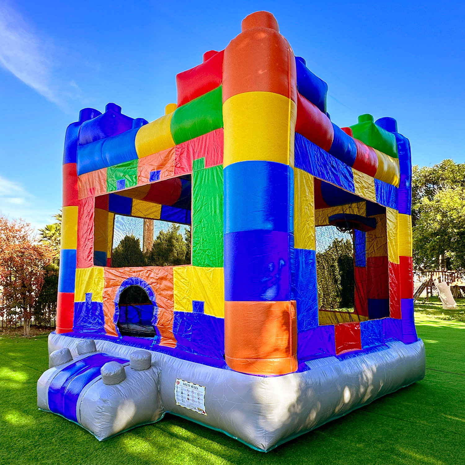 HeroKiddo Block Party 12.5' x 13' Bounce House with Air Blower ...