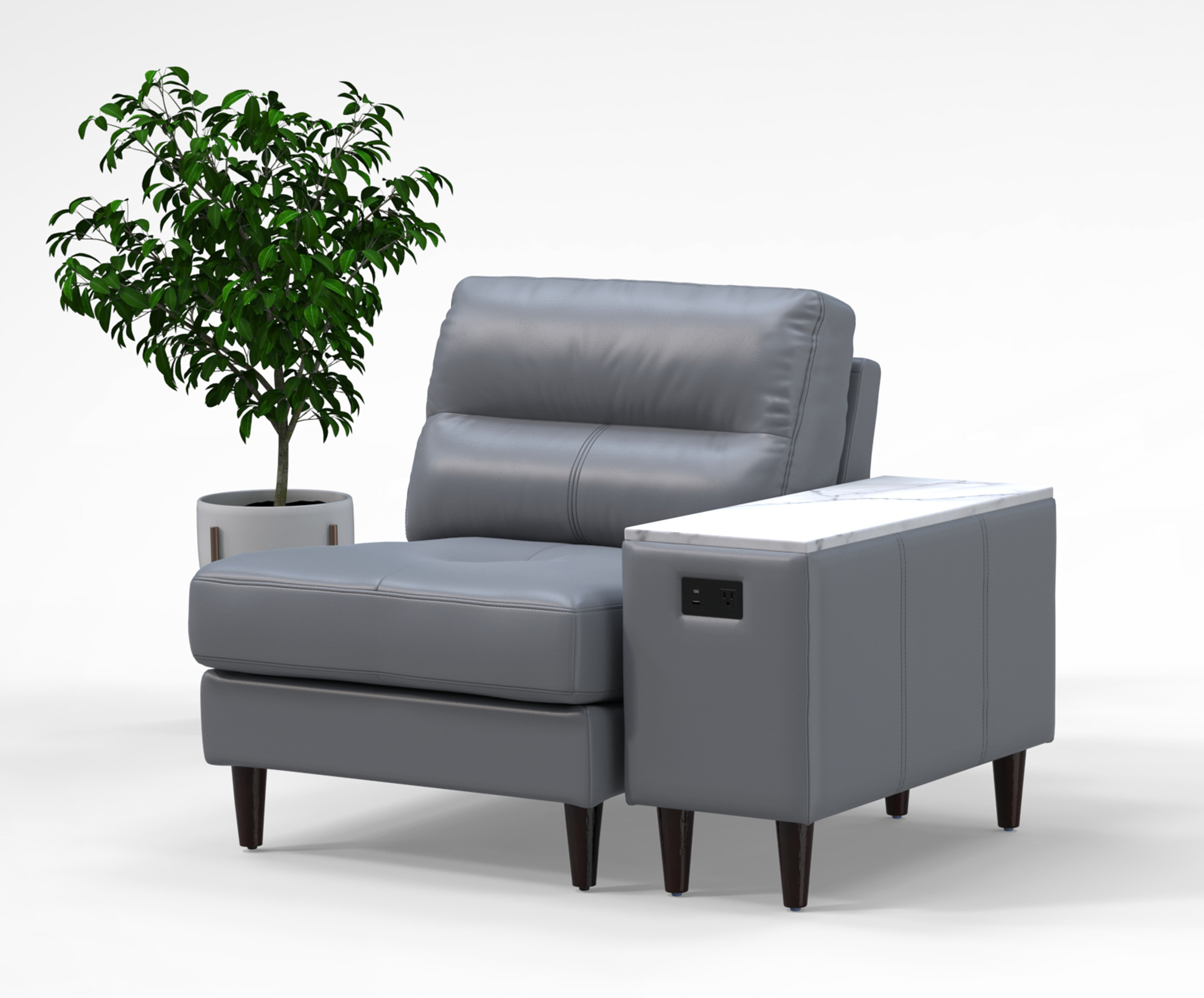 Reunion 1 Person Waiting Room Reception Chairs with Charging Tables Set ...