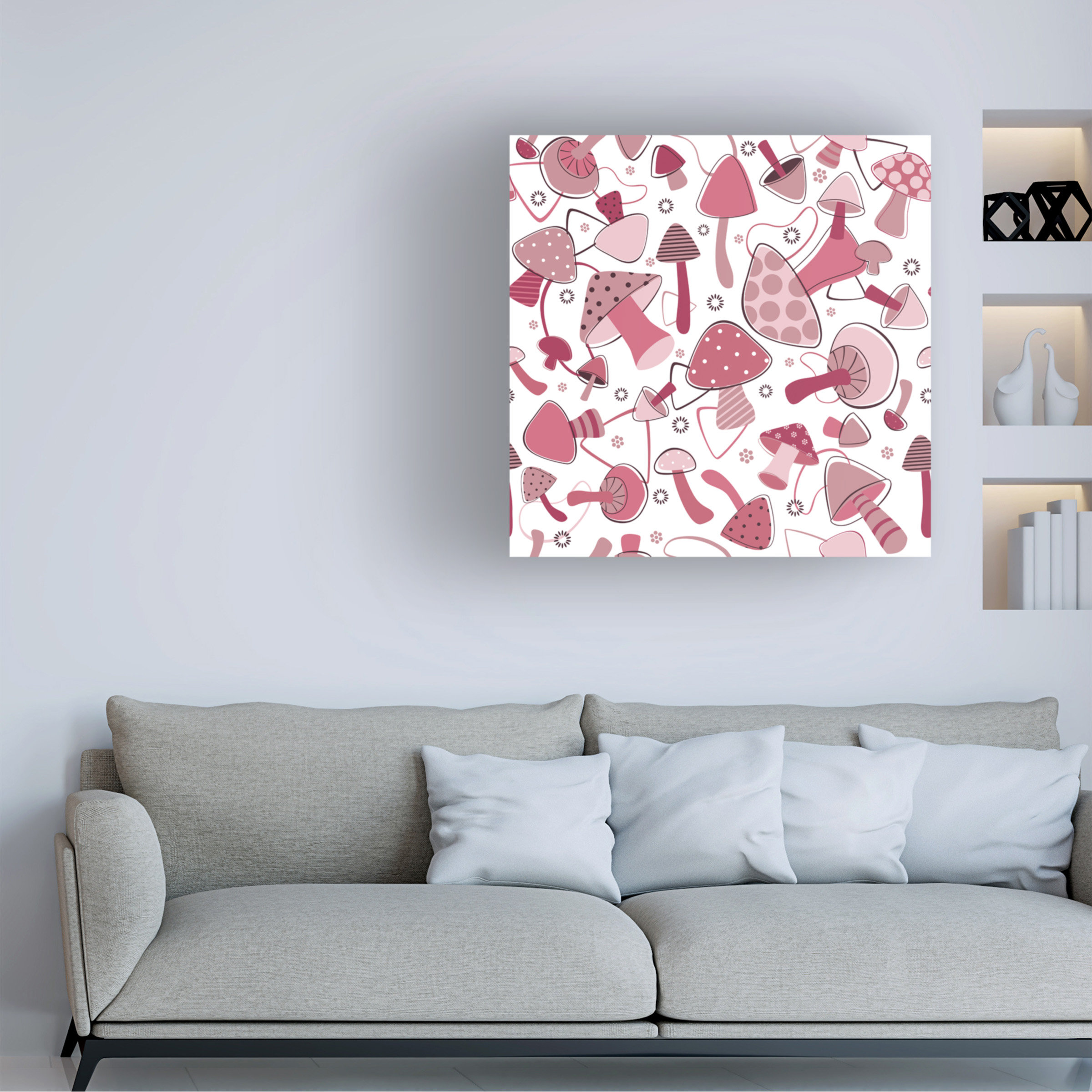Ebern Designs Bolog Fiona Stokes-Gilbert Mushroom Fun Rose Canvas Art ...