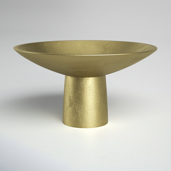 Joss & Main Metal Bowl with Stand - Contemporary Aluminum Decorative ...