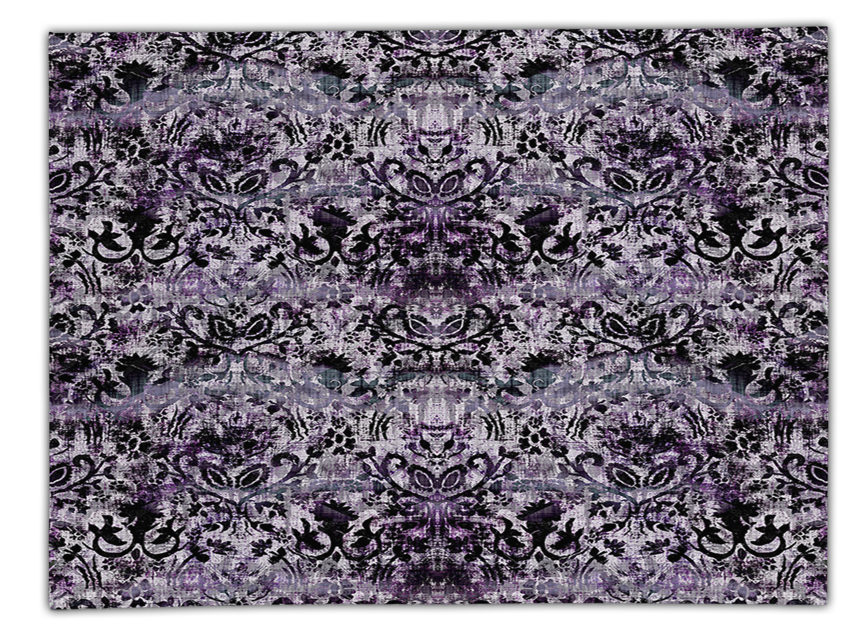 East Urban Home Rectangle Damask Machine Made Power Loom Polyester ...