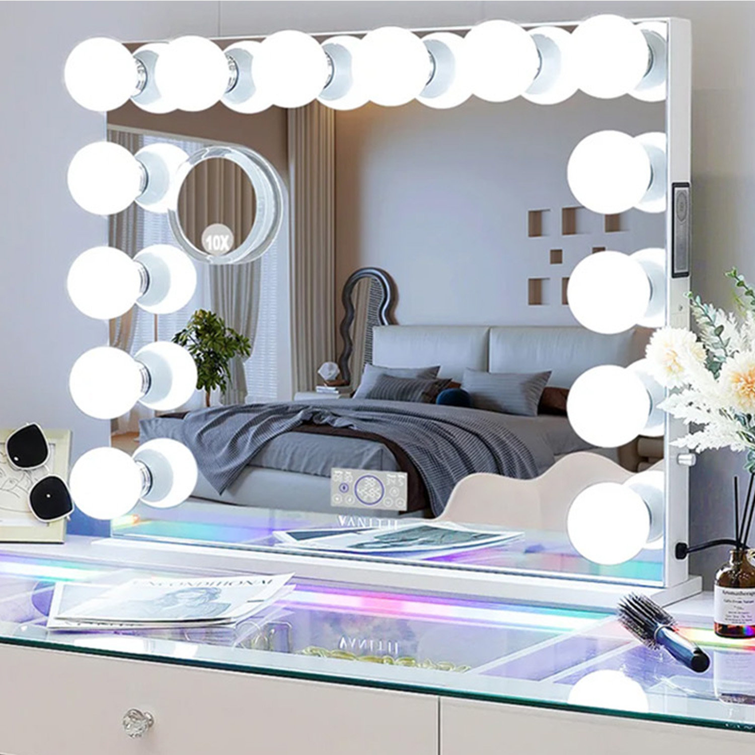 Latitude Run® Torstein Metal Rectangle LED Mirror | Wayfair