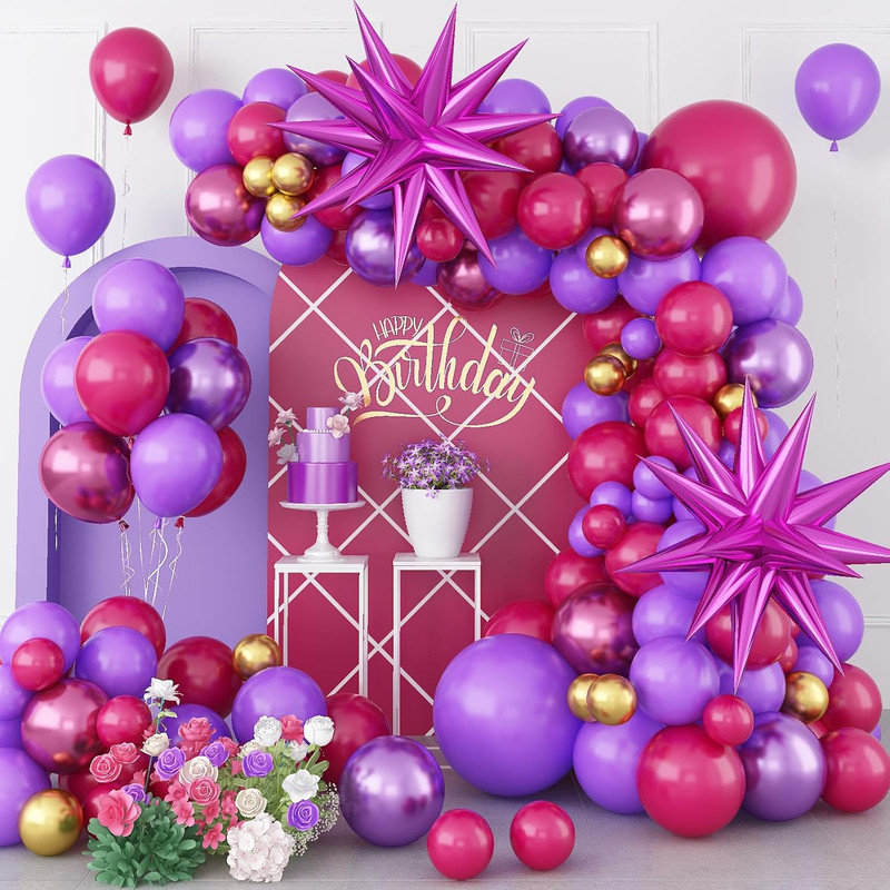 Fabhob Hot Pink and Purple Balloon Garland Kit - Wayfair Canada