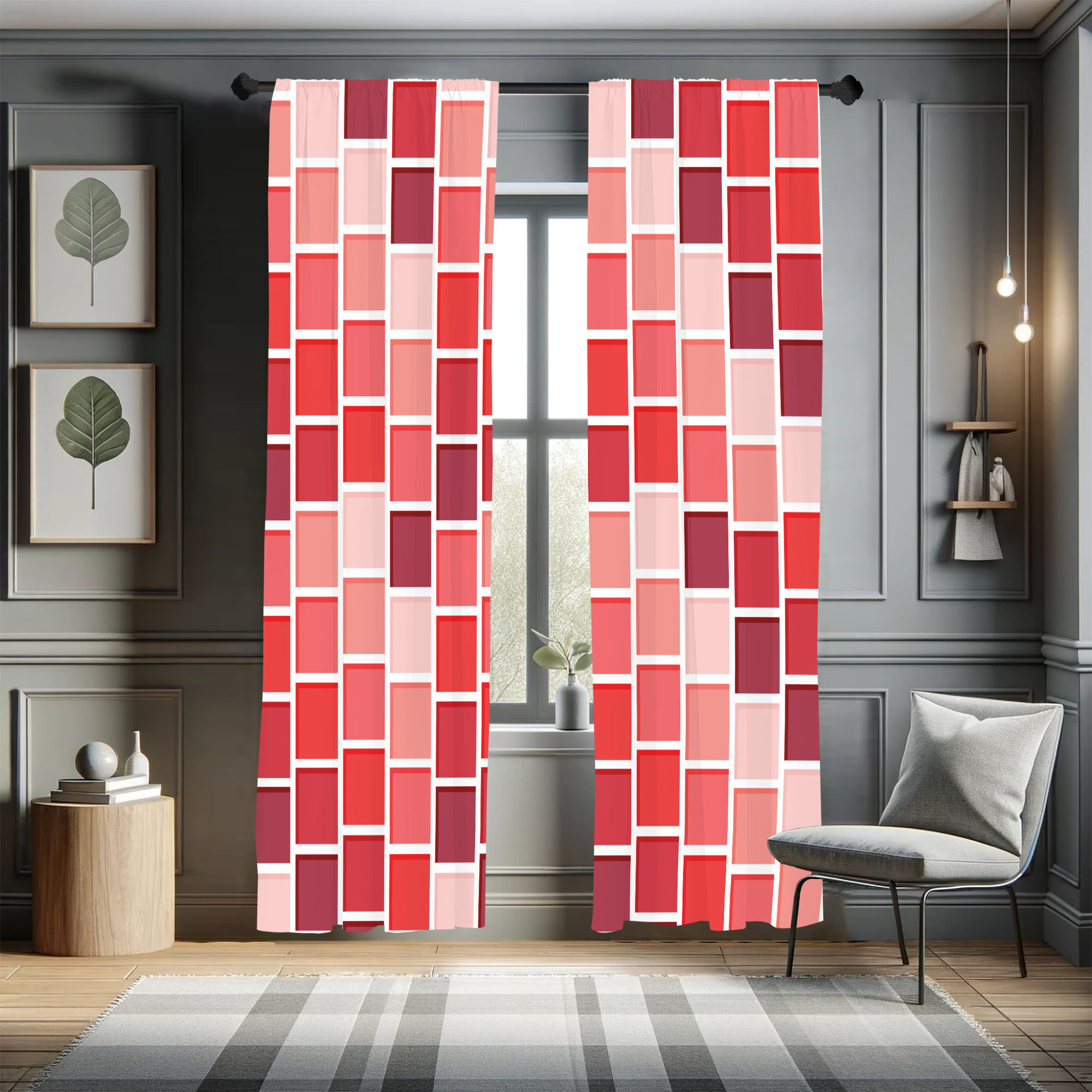 George Oliver Colorful Curtains, Tile Rectangle Square, Pair of 28 ...