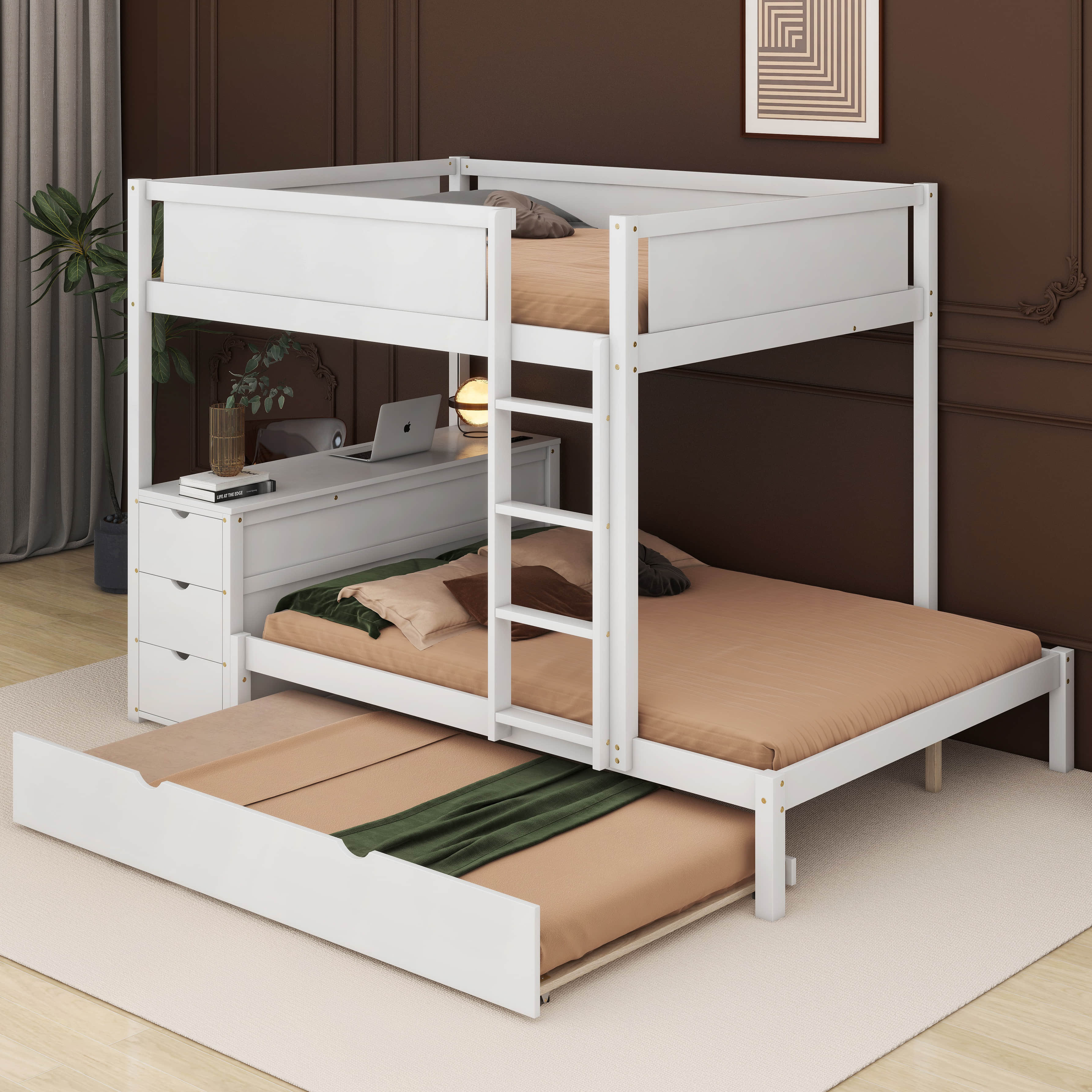 Harriet Bee Janiqua Kids Full Over Full Bunk Bed with Trundle | Wayfair