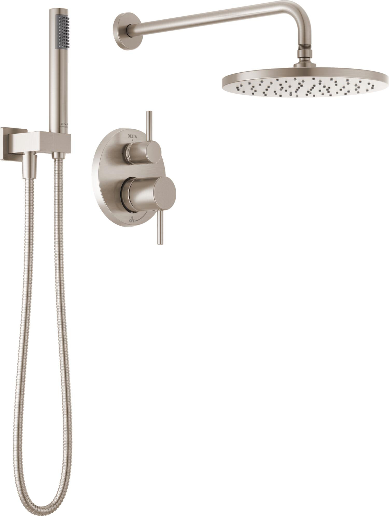 Delta Modern Raincan Round Shower System, Rain Shower Head with ...