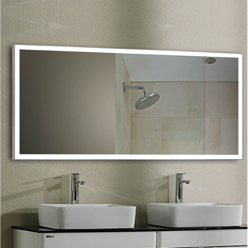 Orren Ellis Alcron Modern & Contemporary Lighted Bathroom Mirror | Wayfair