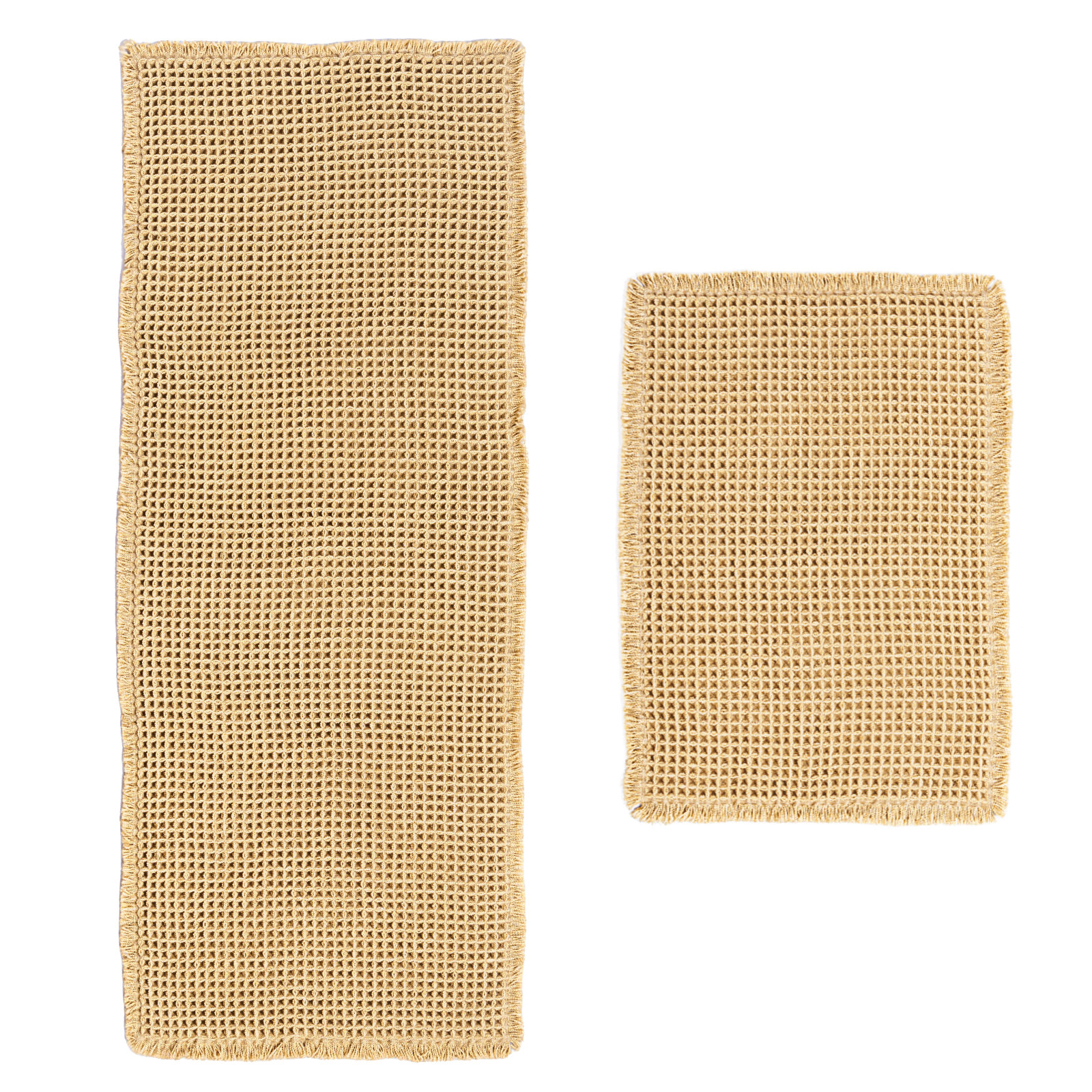 Highland Dunes Waffle Bath Mat Set, Non Slip Bathroom Mat Set, Ultra ...
