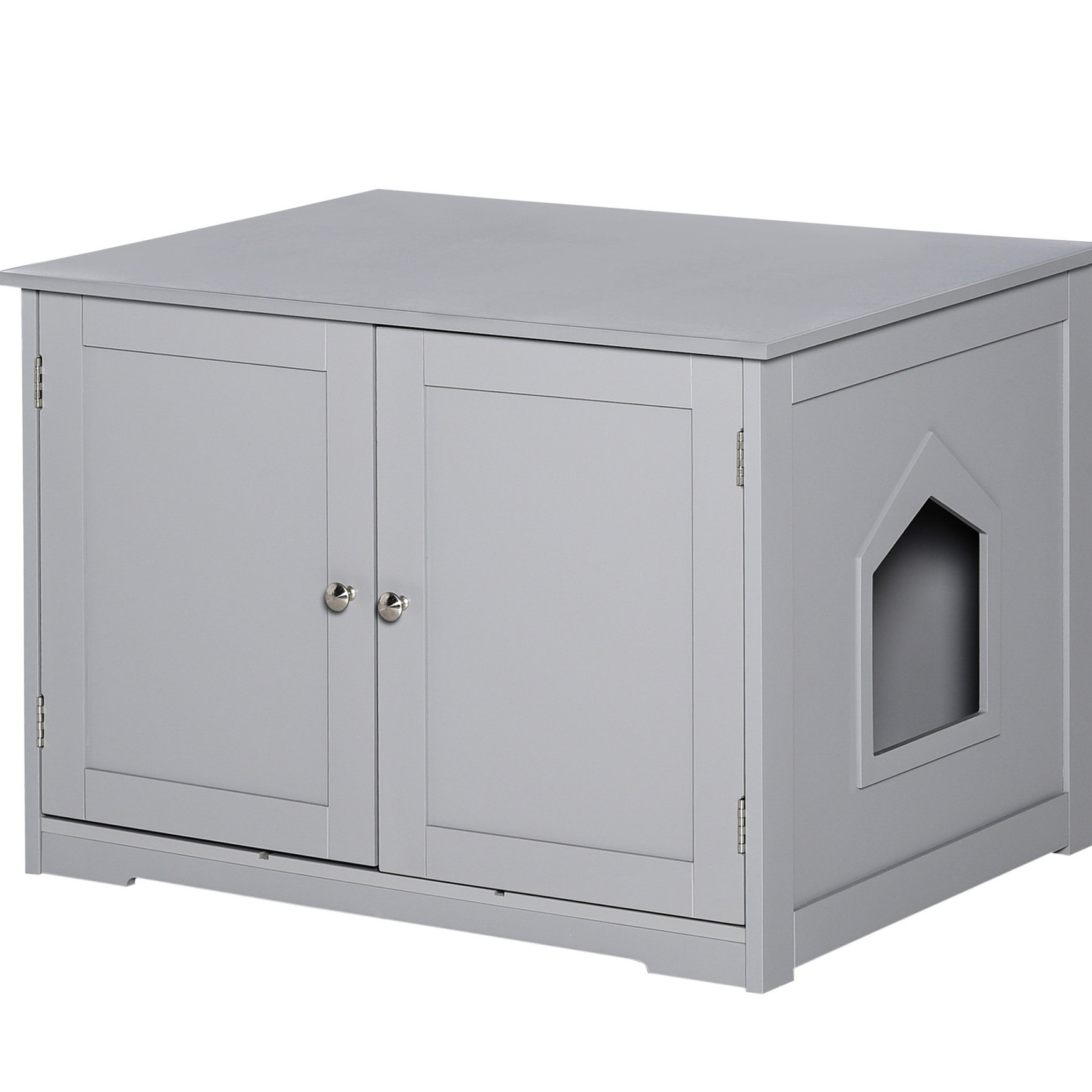 Hokku Designs Modern Dark Gray Cat Litter Box With Removable Adjustable ...