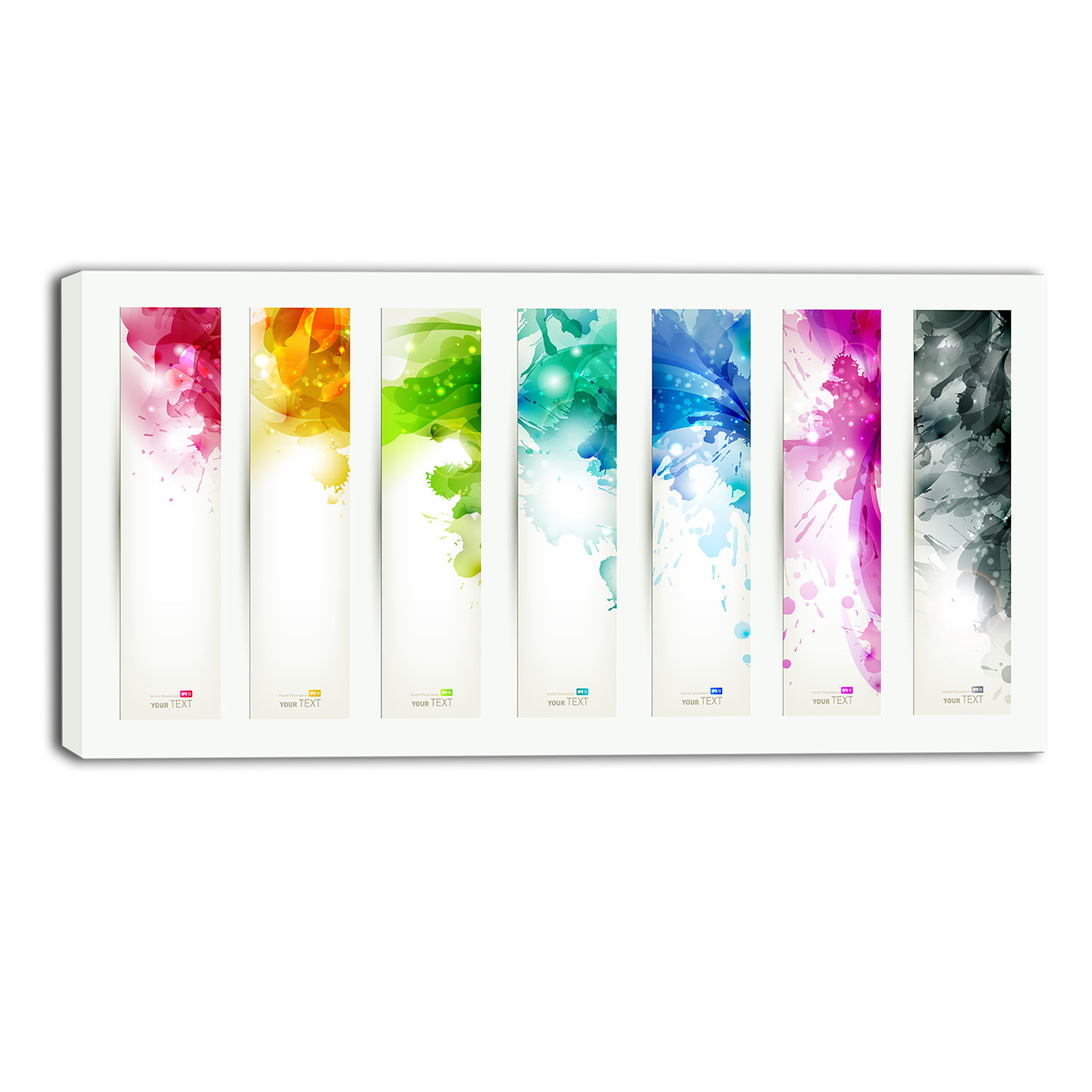 Design Art Colorful Headers with Blots - Wrapped Canvas Graphic Art ...