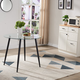 Glass Round Kitchen & Dining Tables You'll Love | Wayfair