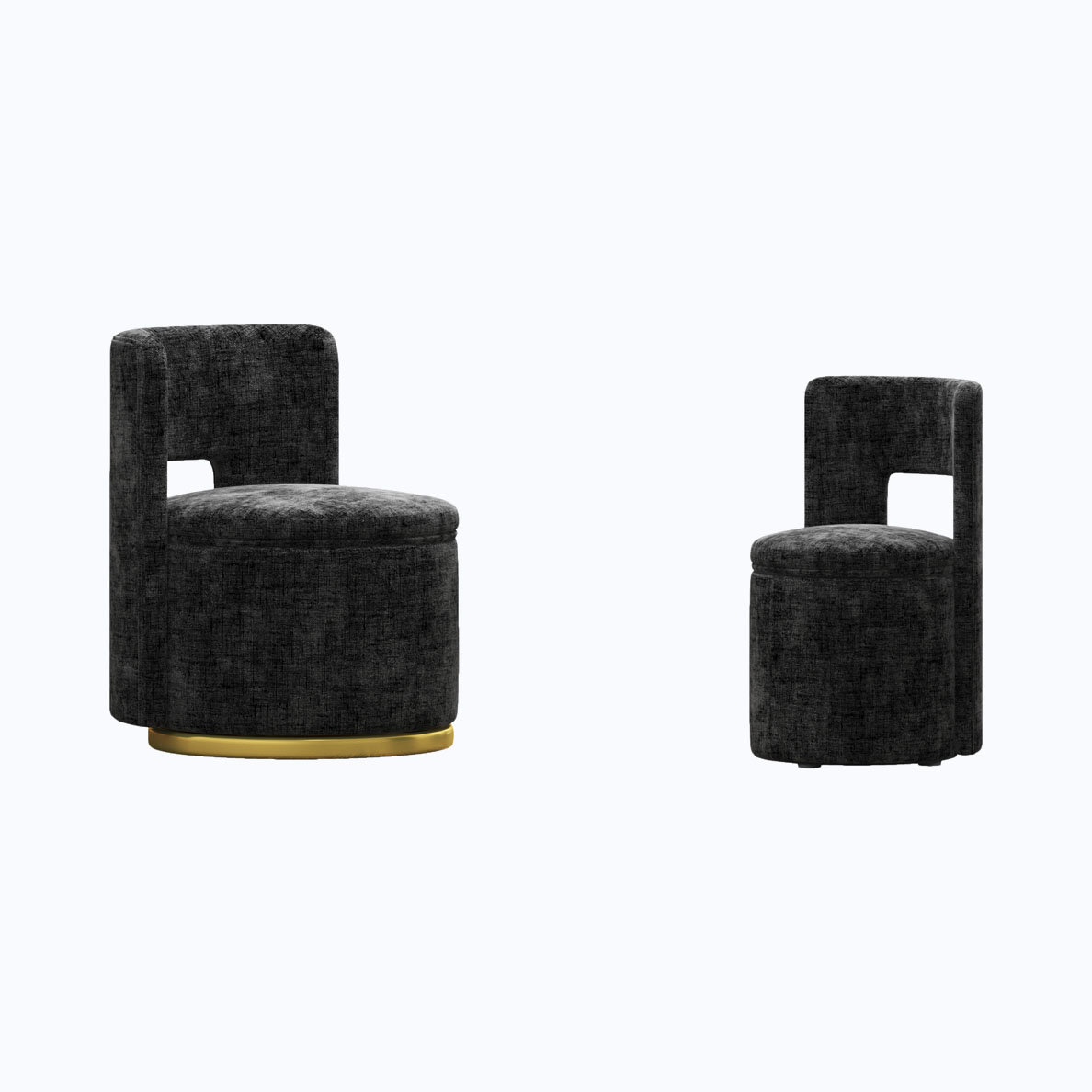 Mercer41 360° Round Swivel Chair with Storage under Seat | Wayfair