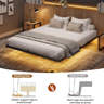 Wrought Studio™ Floating Bed Frame Queen Size With Led Lights, Metal ...