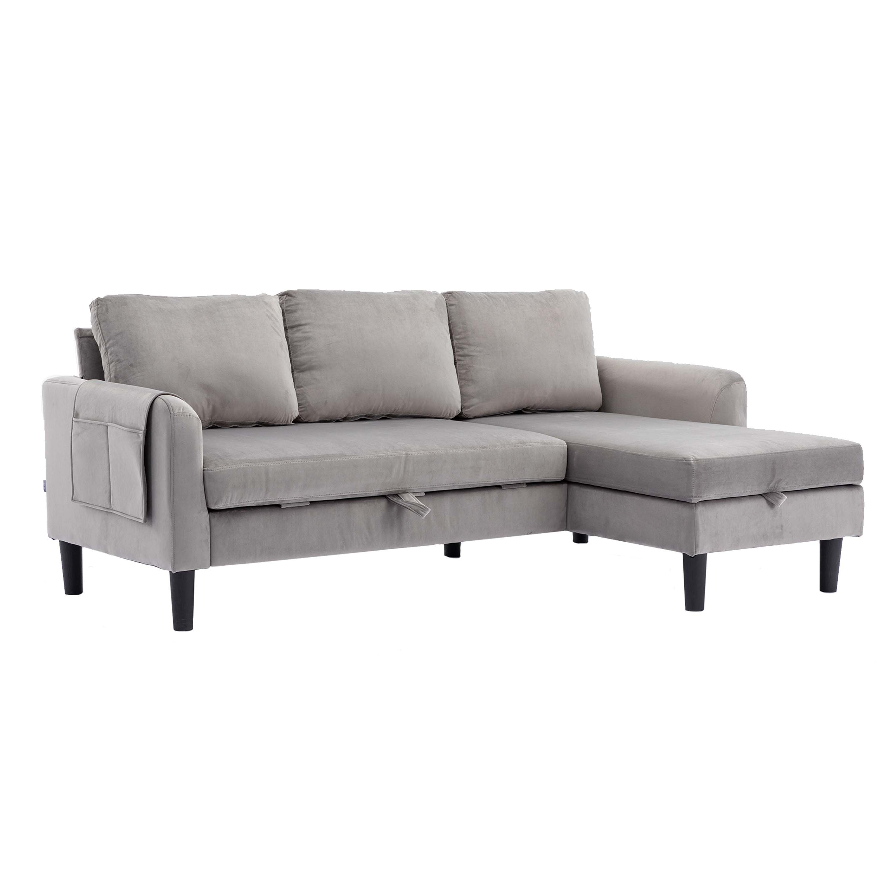 Latitude Run® UNITED WE WIN Sectional Sofa Reversible Sectional Sleeper ...