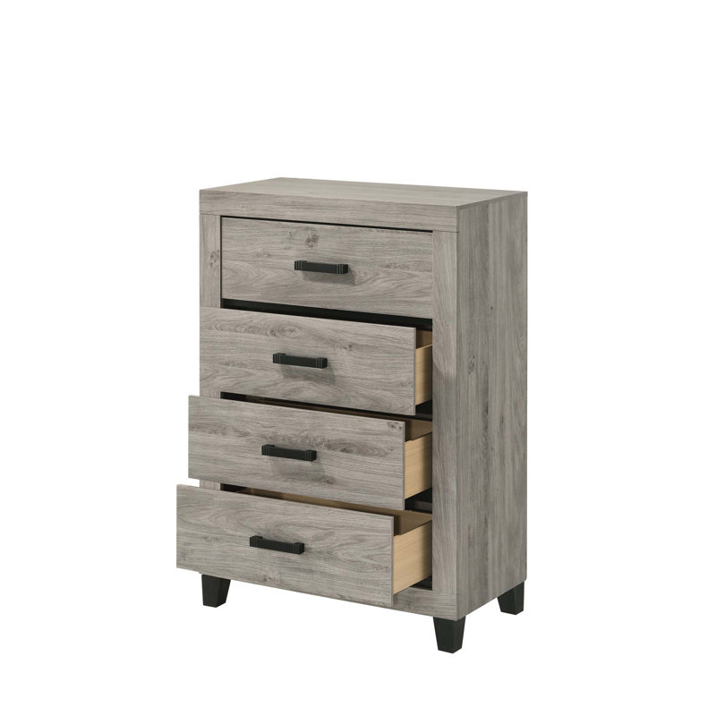 Gracie Oaks Mari Light Gray Finish Chest | Wayfair