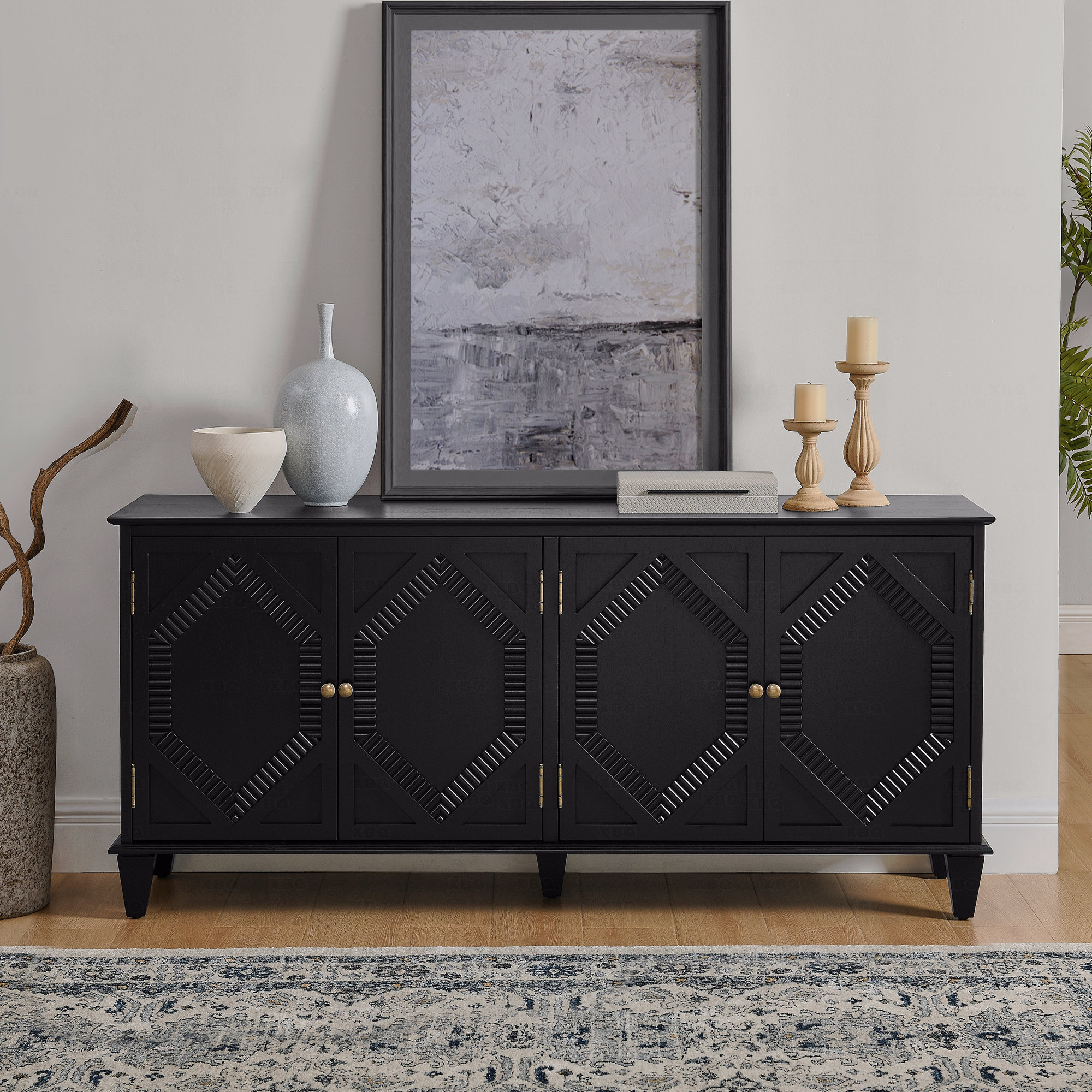 Rosecliff Heights 65.2" Mid Century Modern Buffet Console Table, With ...