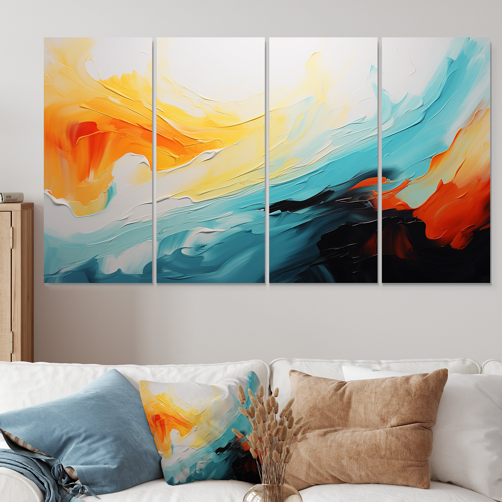 Ivy Bronx Colorful Abstract Expression V - Abstract Painting 4 Piece ...