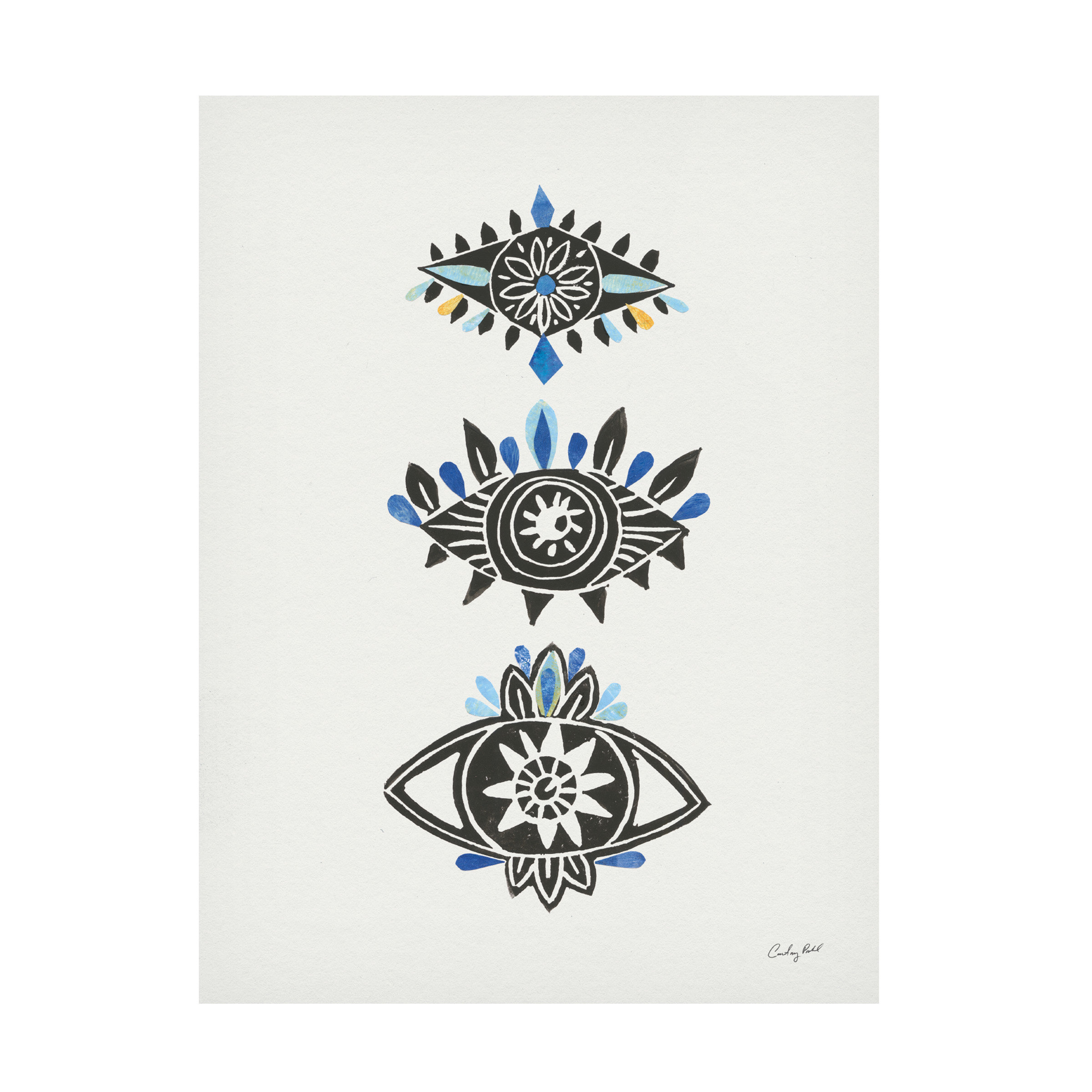Bungalow Rose Evil Eye II Collage On Canvas by Courtney Prahl Canvas ...