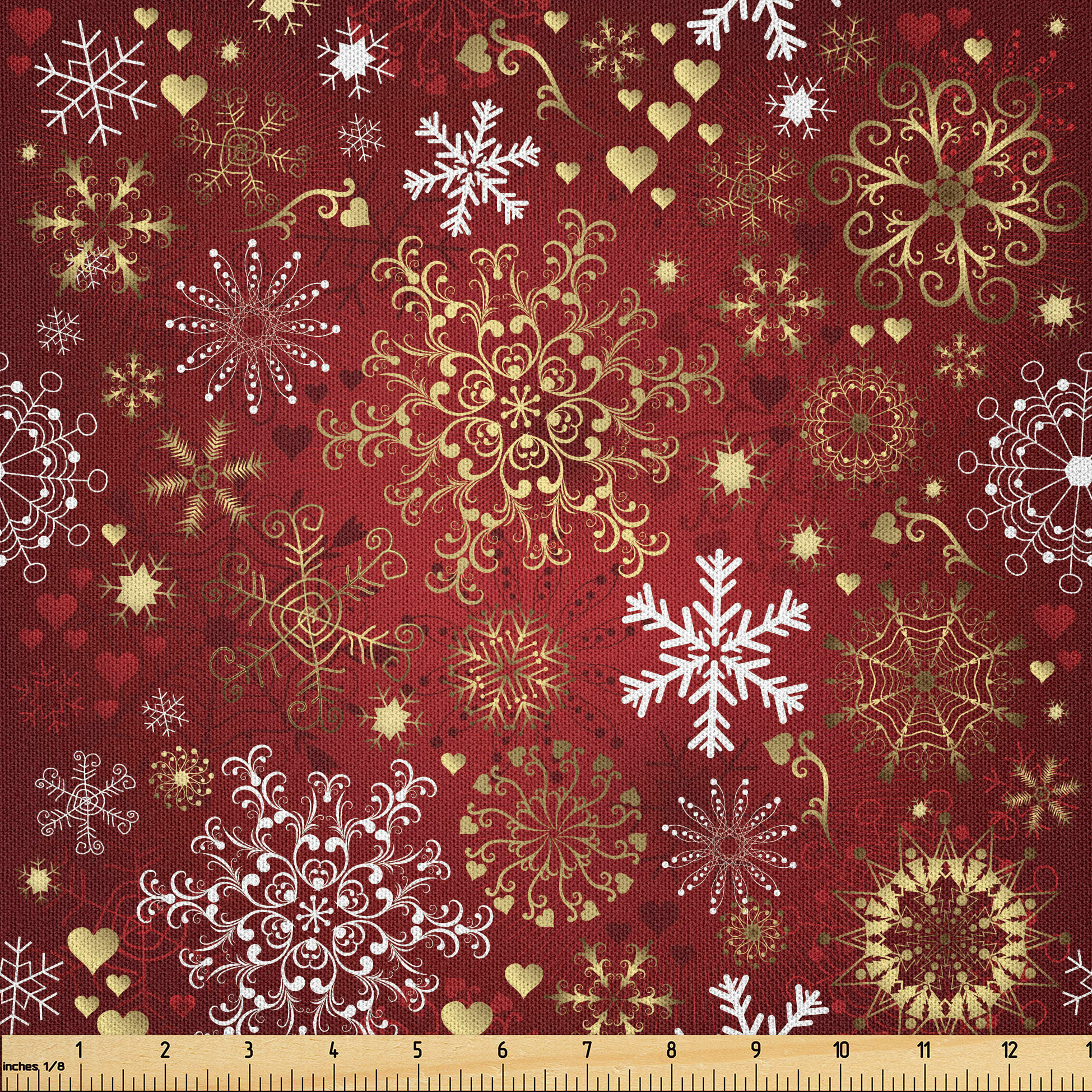 The Seasonal Aisle Alyisha Vintage Christmas Vermilion Fabric | Wayfair ...
