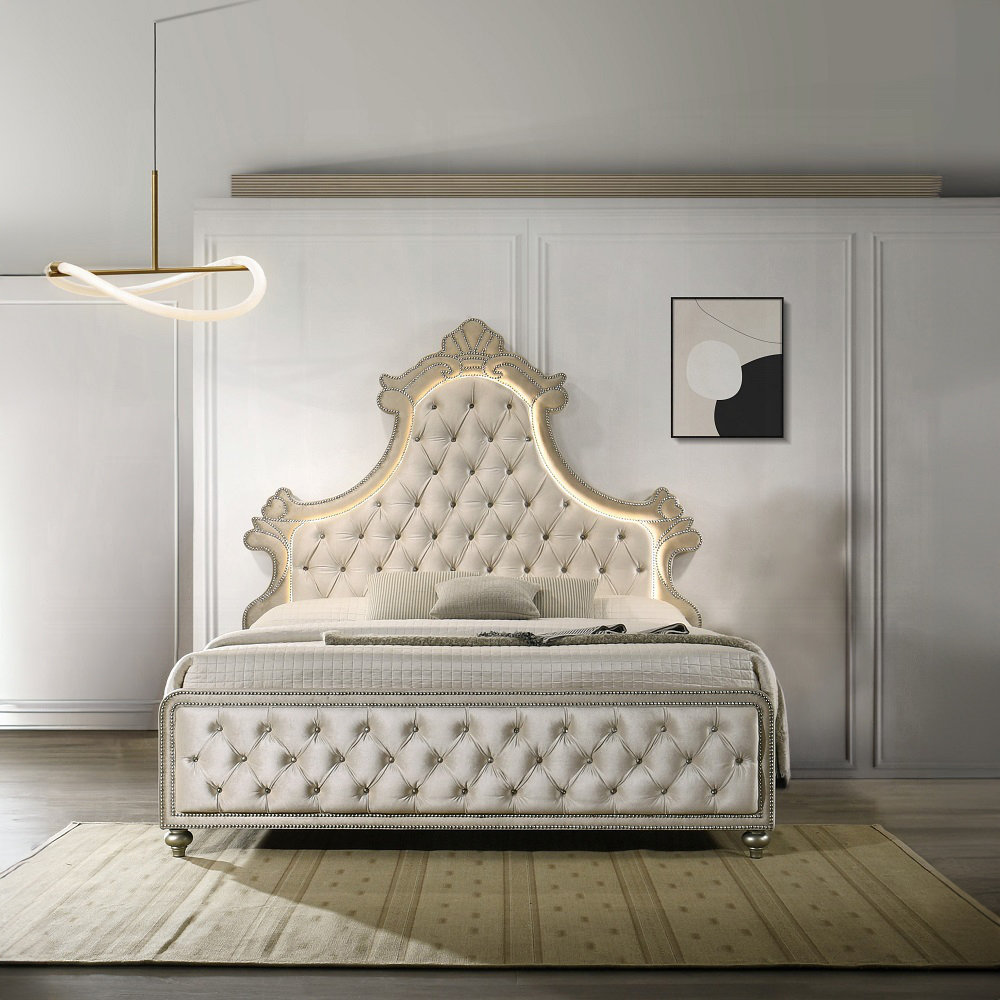 Everly Quinn Lucienne Queen Bed W/LED | Wayfair