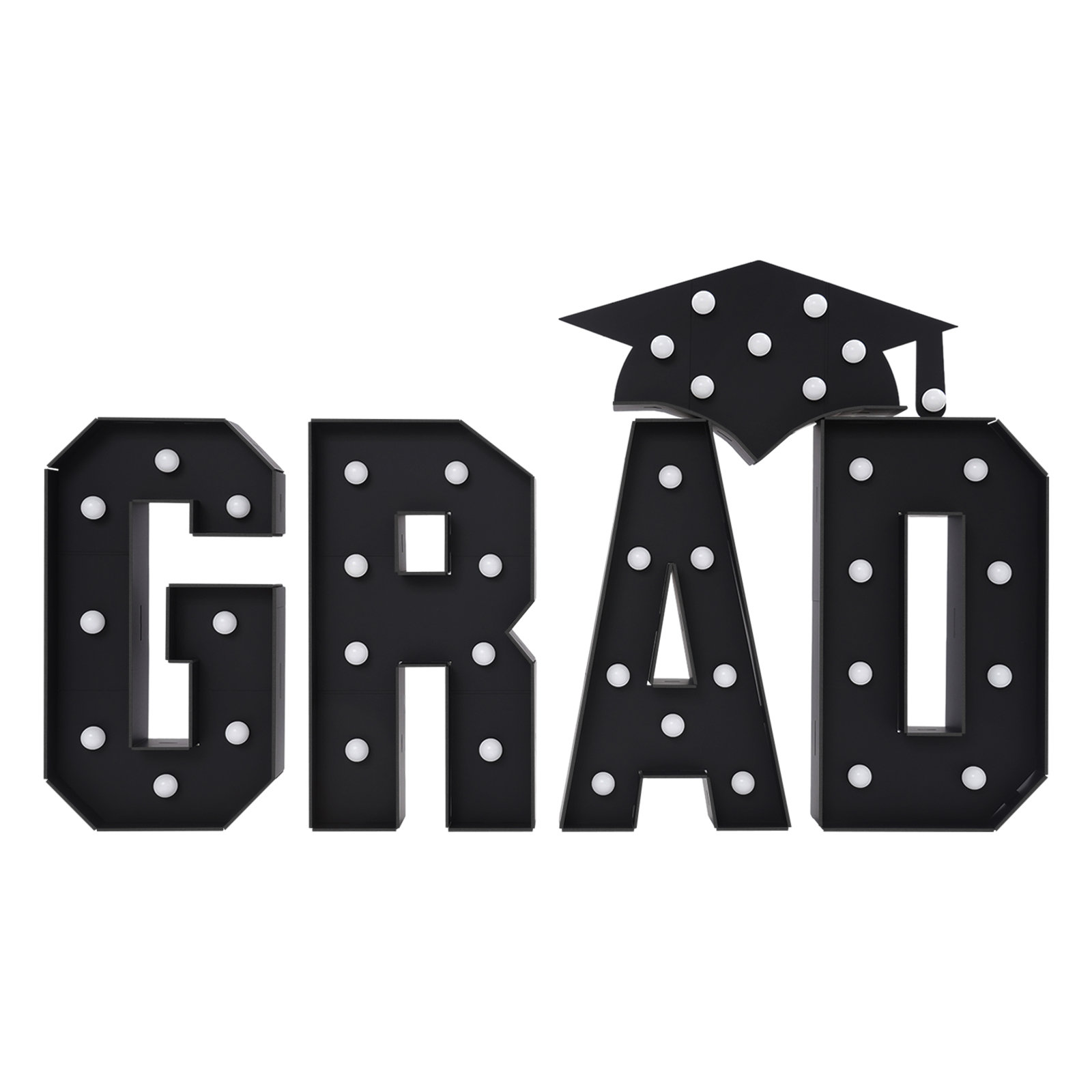 The Party Aisle™ GRAD LED Lighted Sign For Graduation Decorations | Wayfair