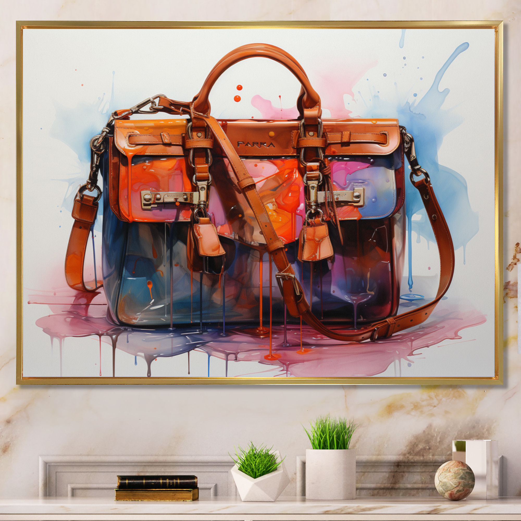 Red Barrel Studio® Orange Pop Art Designer Bag I - Print | Wayfair