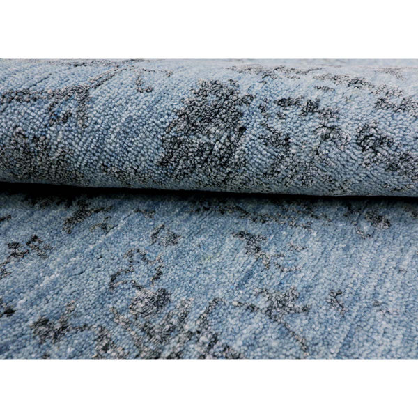 Bokara Rug Co., Inc. Hand-Knotted High-Quality Light Blue and Black ...