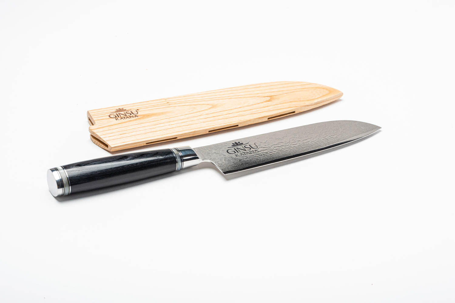 Ginsu Katana Damascus AUS 10 Japanese Ginsu Katana 7'' Santoku Knife ...
