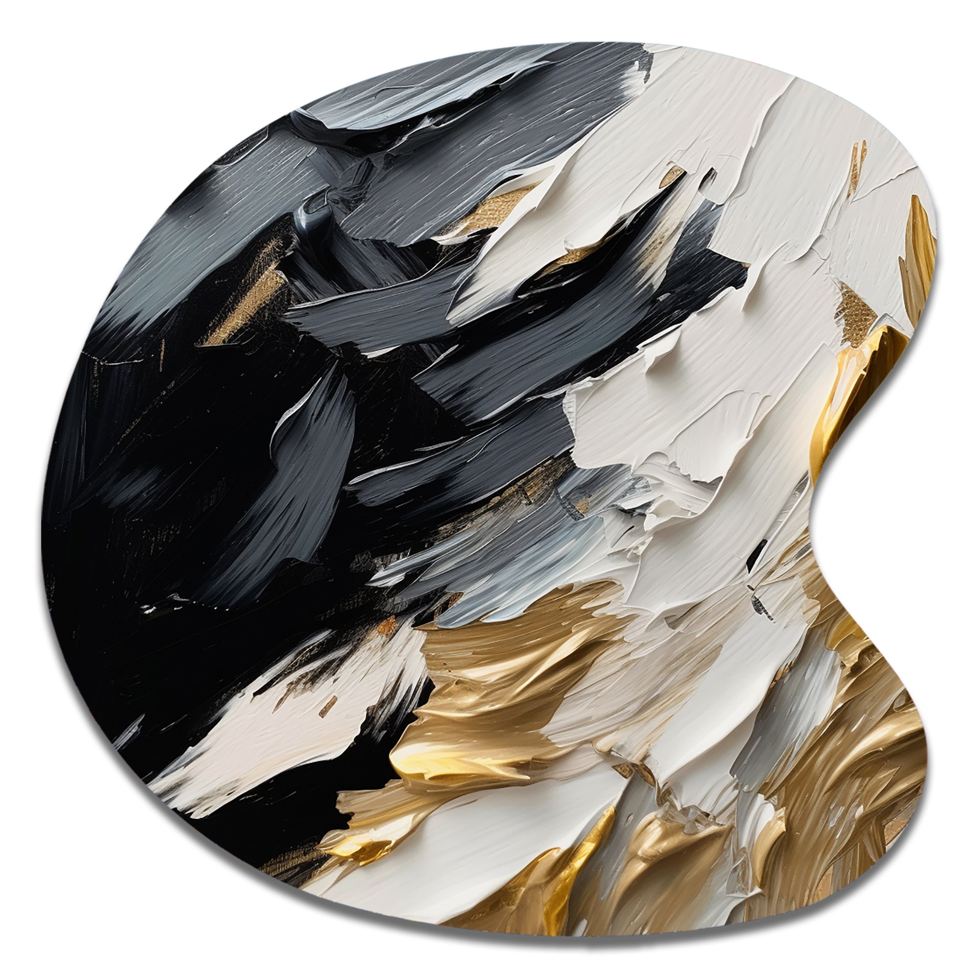 Ivy Bronx Golden Wave Reflections V - Abstract Drop Shape Assymterical ...
