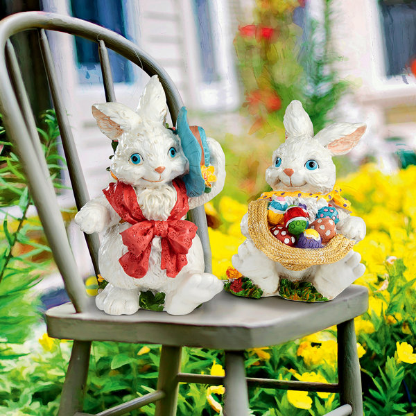 Design Toscano Easter Rabbit Constance and Mortimer Easter Bunny Statue ...
