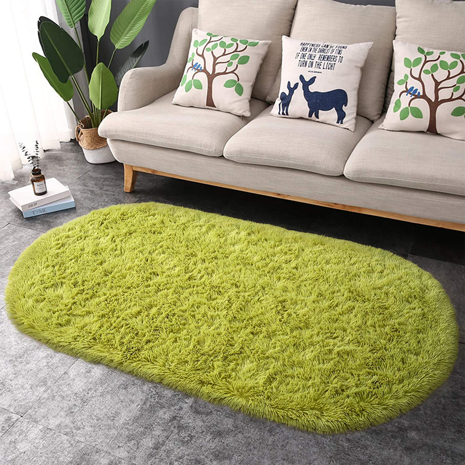 Mercer41 Priddy Oval 2'6" x 5'3" Area Rug in Green | Wayfair