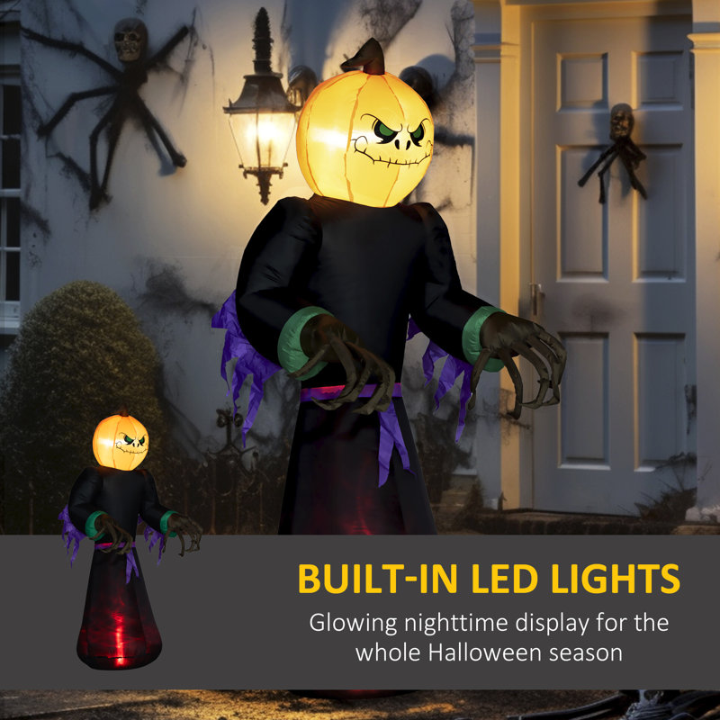 The Holiday Aisle® 7' Halloween Inflatable Decoration Reaper Ghost ...