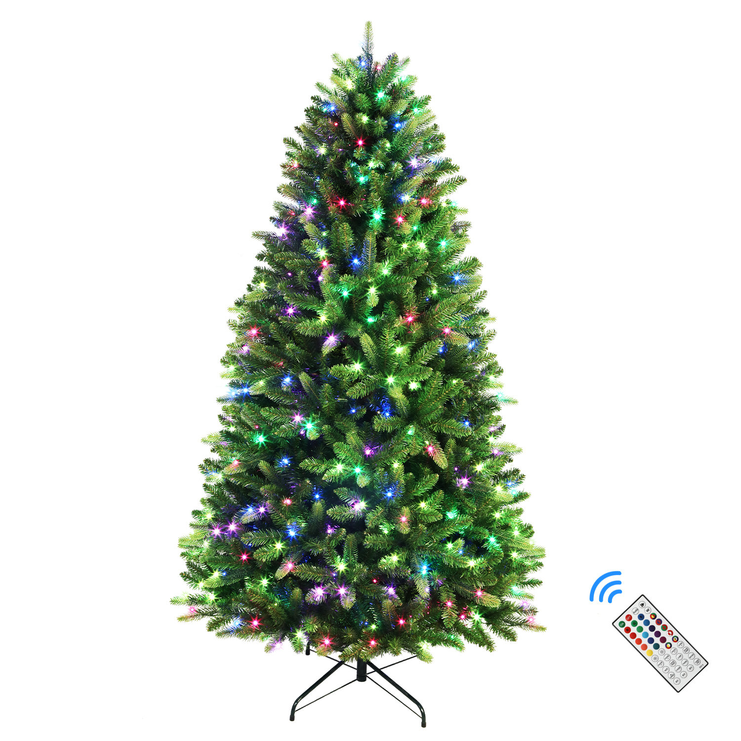 The Holiday Aisle® Prelit Christmas Tree With Remote Control, Timer ...