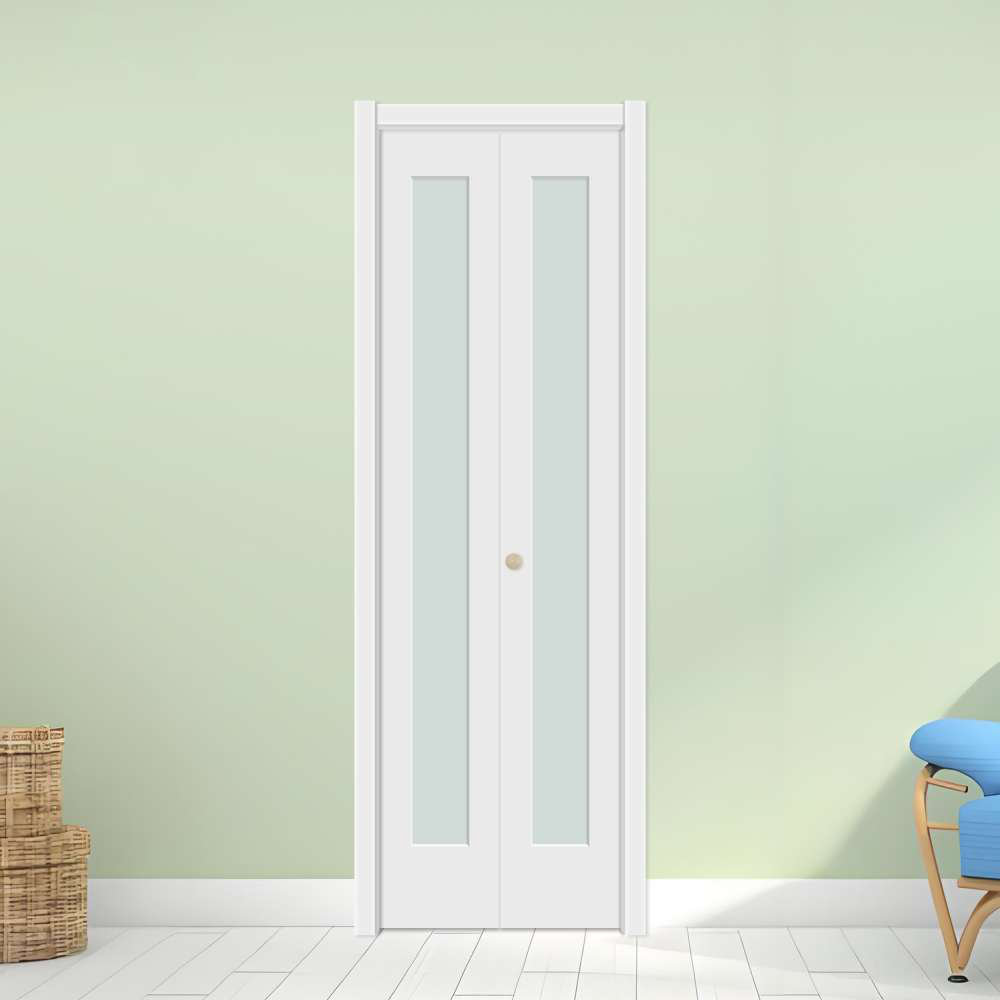 Brosisincorp 1 Lite Full-lite Frosted Glass Solid Core Bi-fold Doors ...