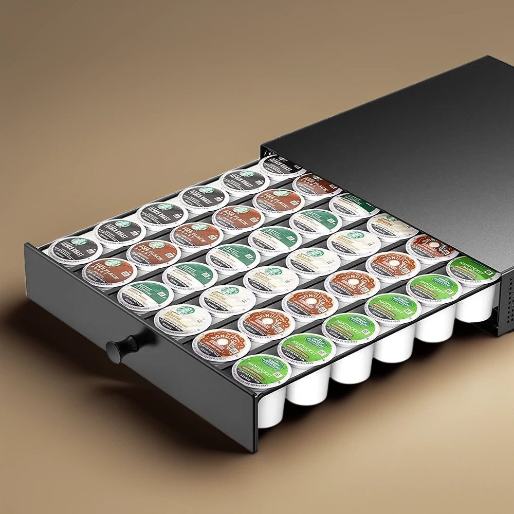 CQSXYF Sliding K-Cup Organizer Drawer With Wheels, Pull-Out Coffee Pod ...