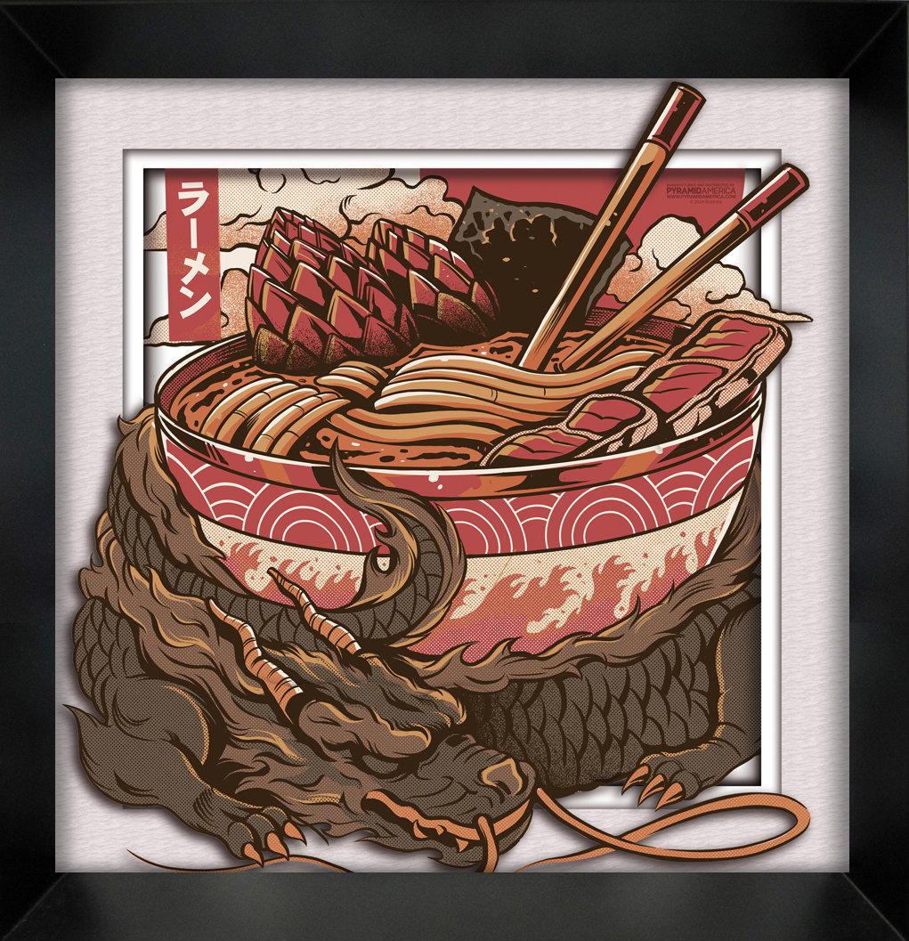 George Oliver Ilustrata- Sleepy Dragon 12x12 Faux Matted Under Plexi ...