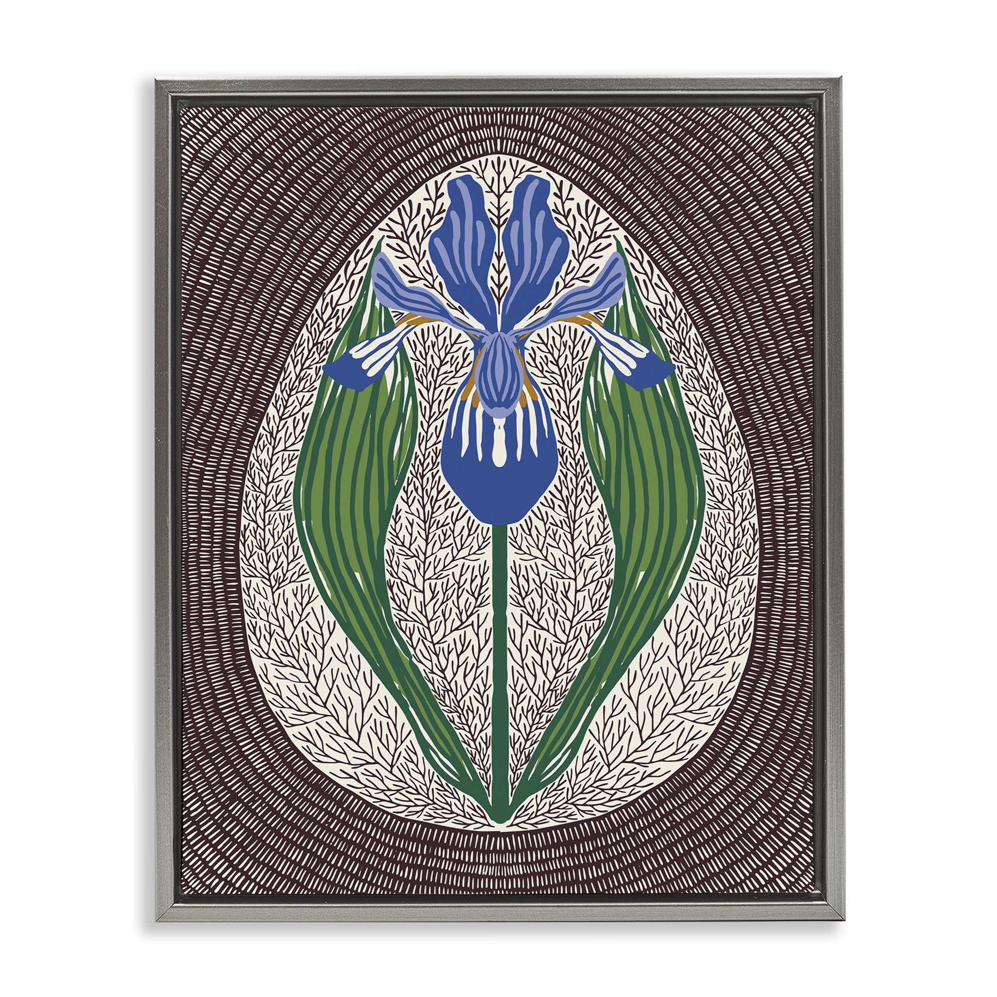 Latitude Run® Symmetrical Spring Iris Floating Frame, design by Hannah ...