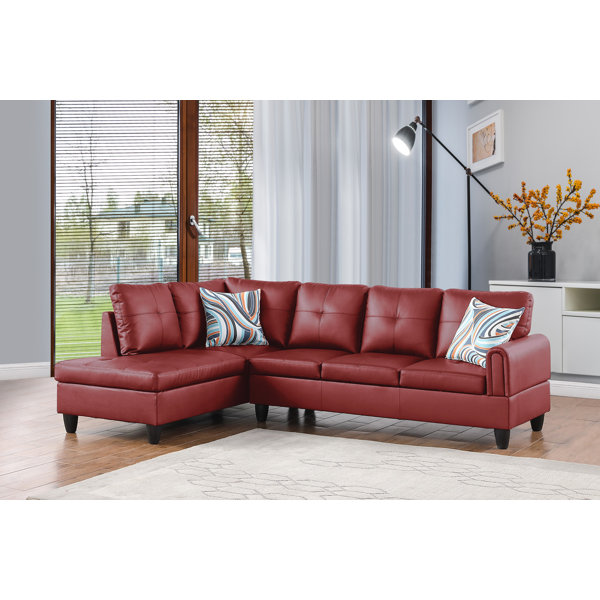 Ebern Designs Symonds 2 - Piece Faux Leather Sectional | Wayfair