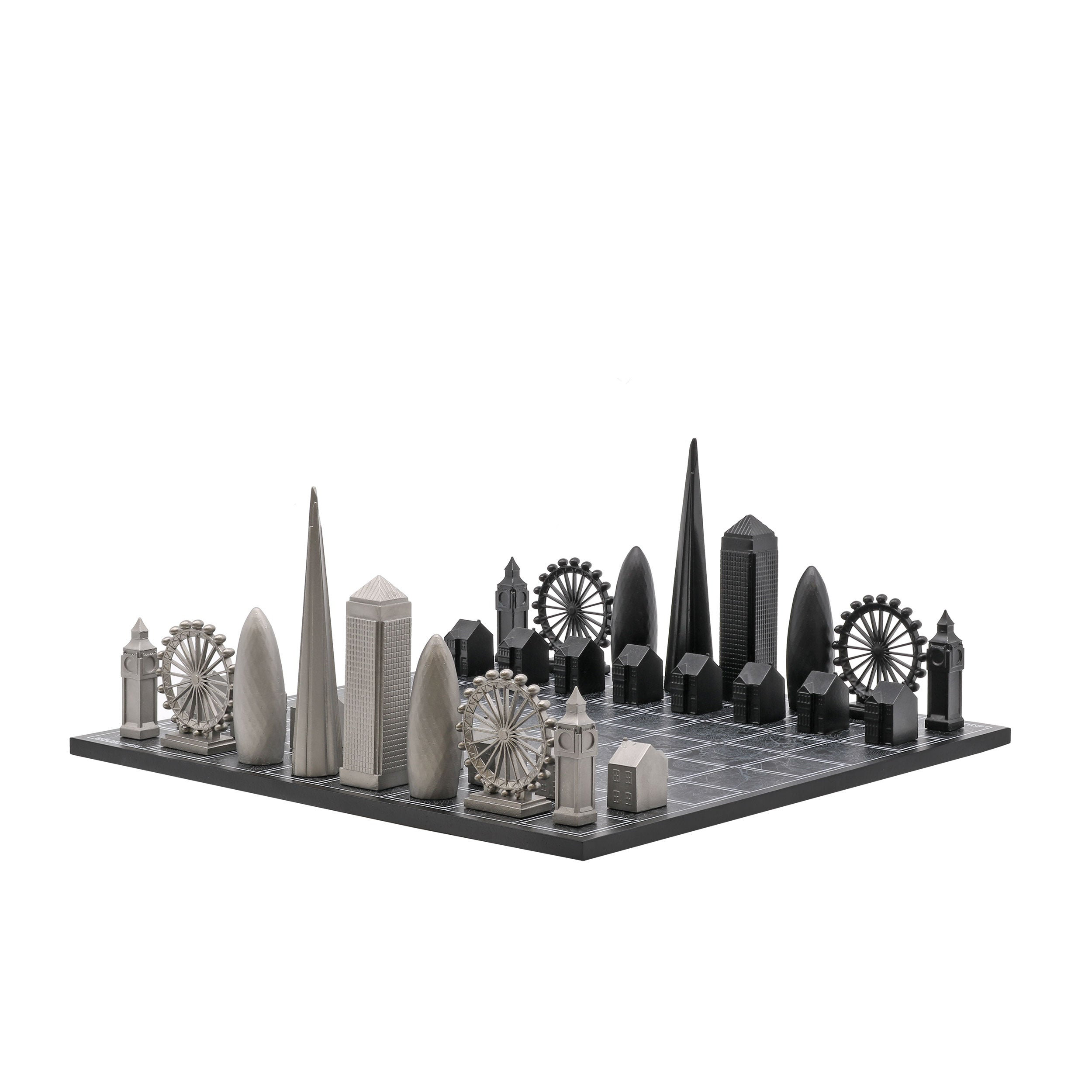Skyline Chess Chess Set Stainless Steel LONDON with London Map Board ...