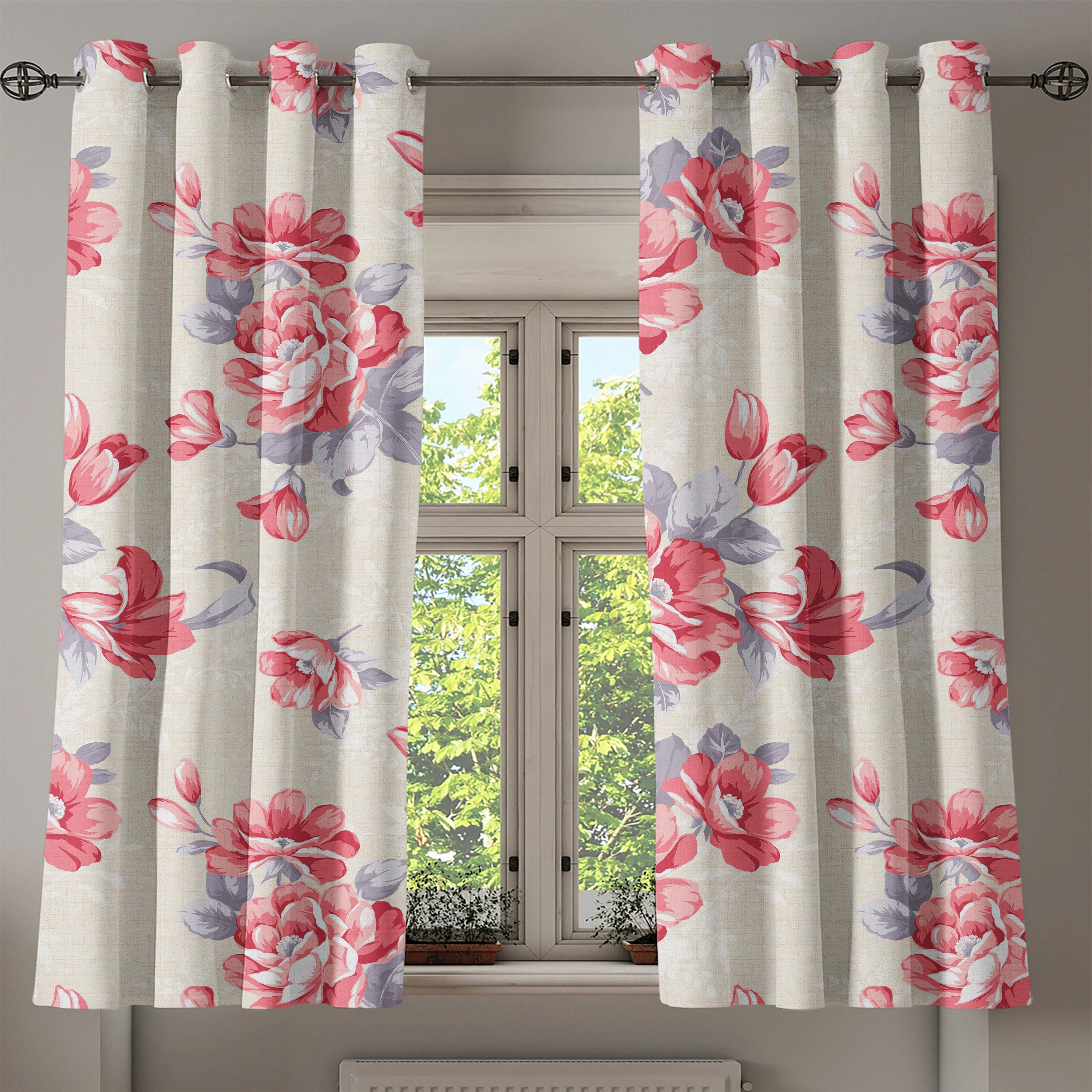 East Urban Home Corydon Polyester Semi-Sheer Curtain Pair | Wayfair