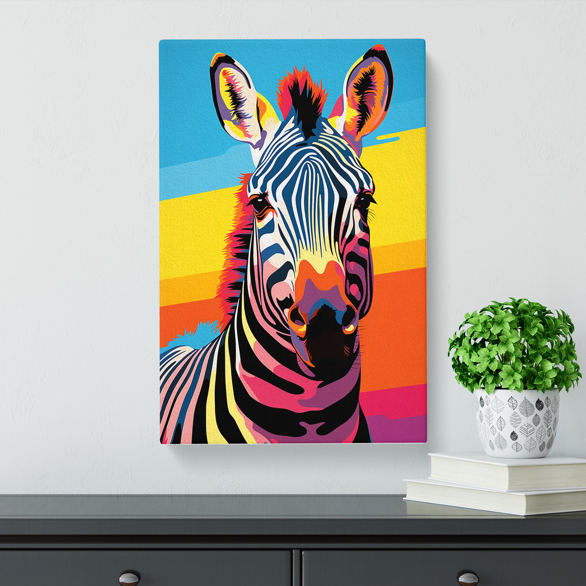 Latitude Vive Zebra Colour Field - Rectangle Print | Wayfair.co.uk