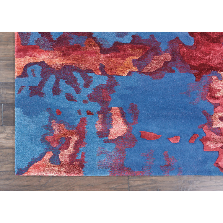 17 Stories Red/Gray/White Rug | Wayfair